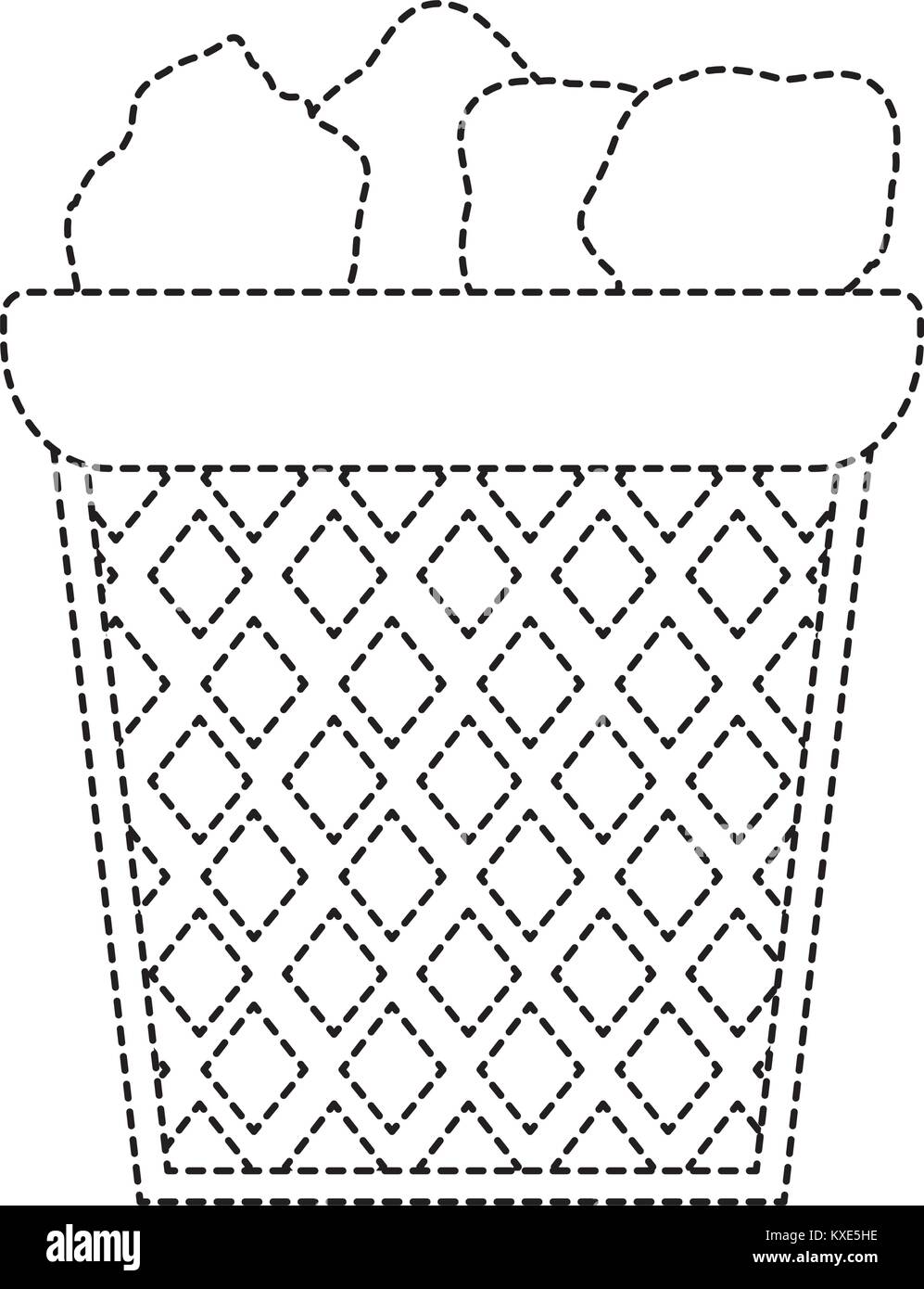 dotted shape office paper trash recycle document Stock Vector Image ...