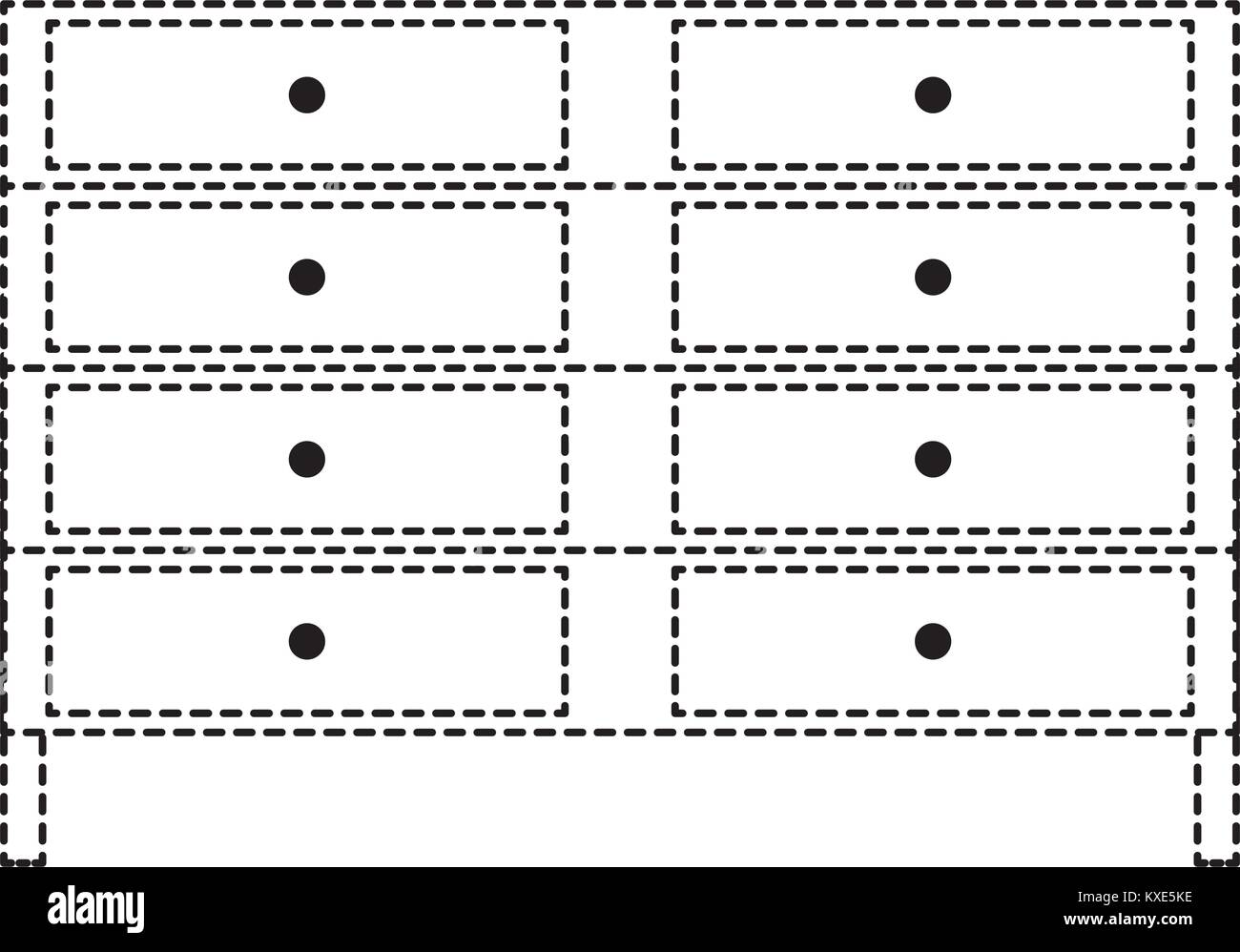 dotted shape wood desk object with drawers design Stock Vector Image ...