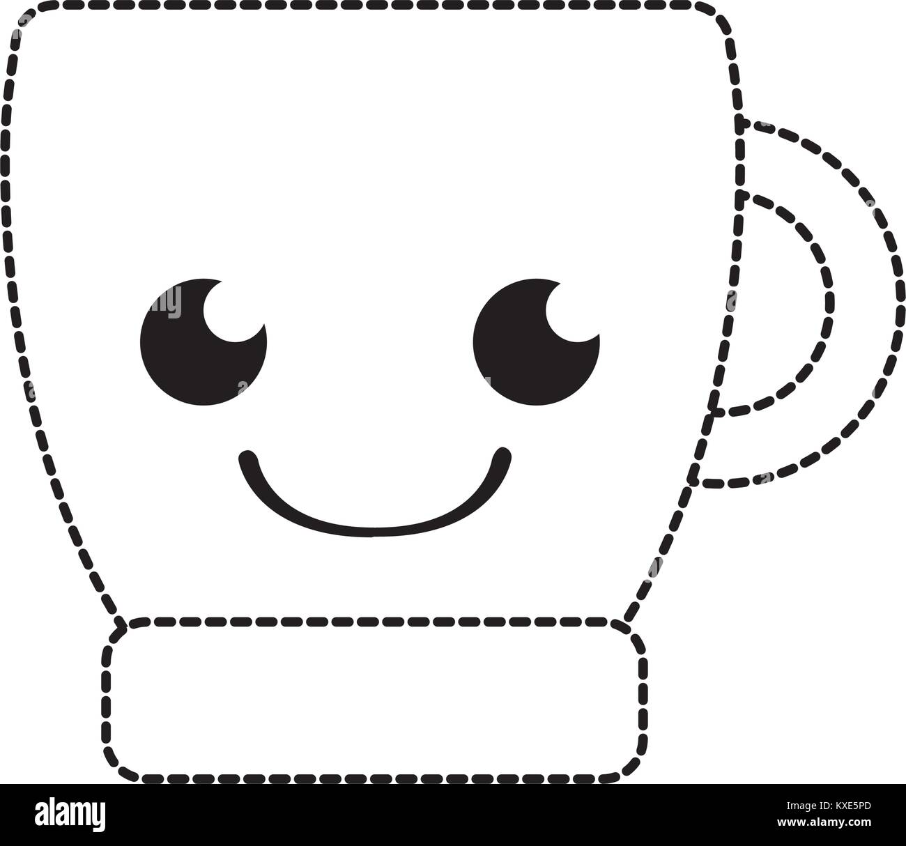 dotted shape smile coffee cup kawaii cartoon Stock Vector Image & Art ...
