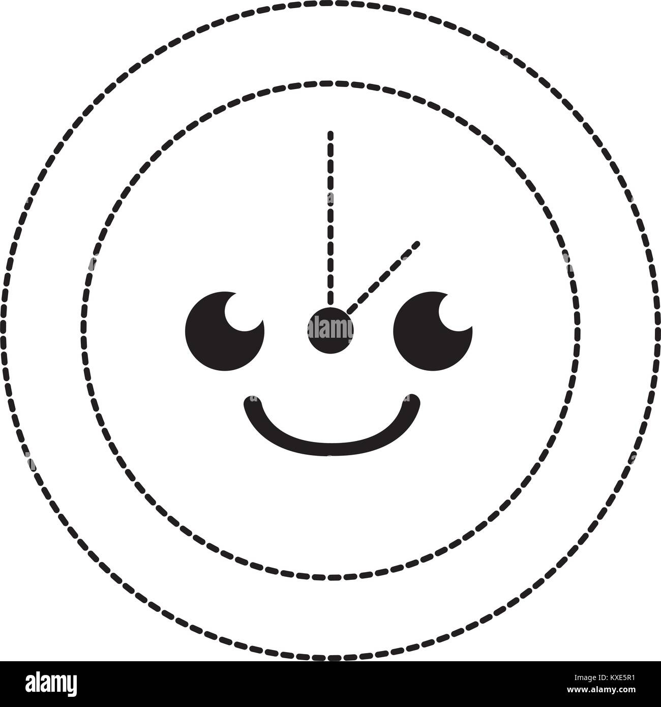 dotted shape smile circle clock kawaii cartoon Stock Vector Image & Art ...