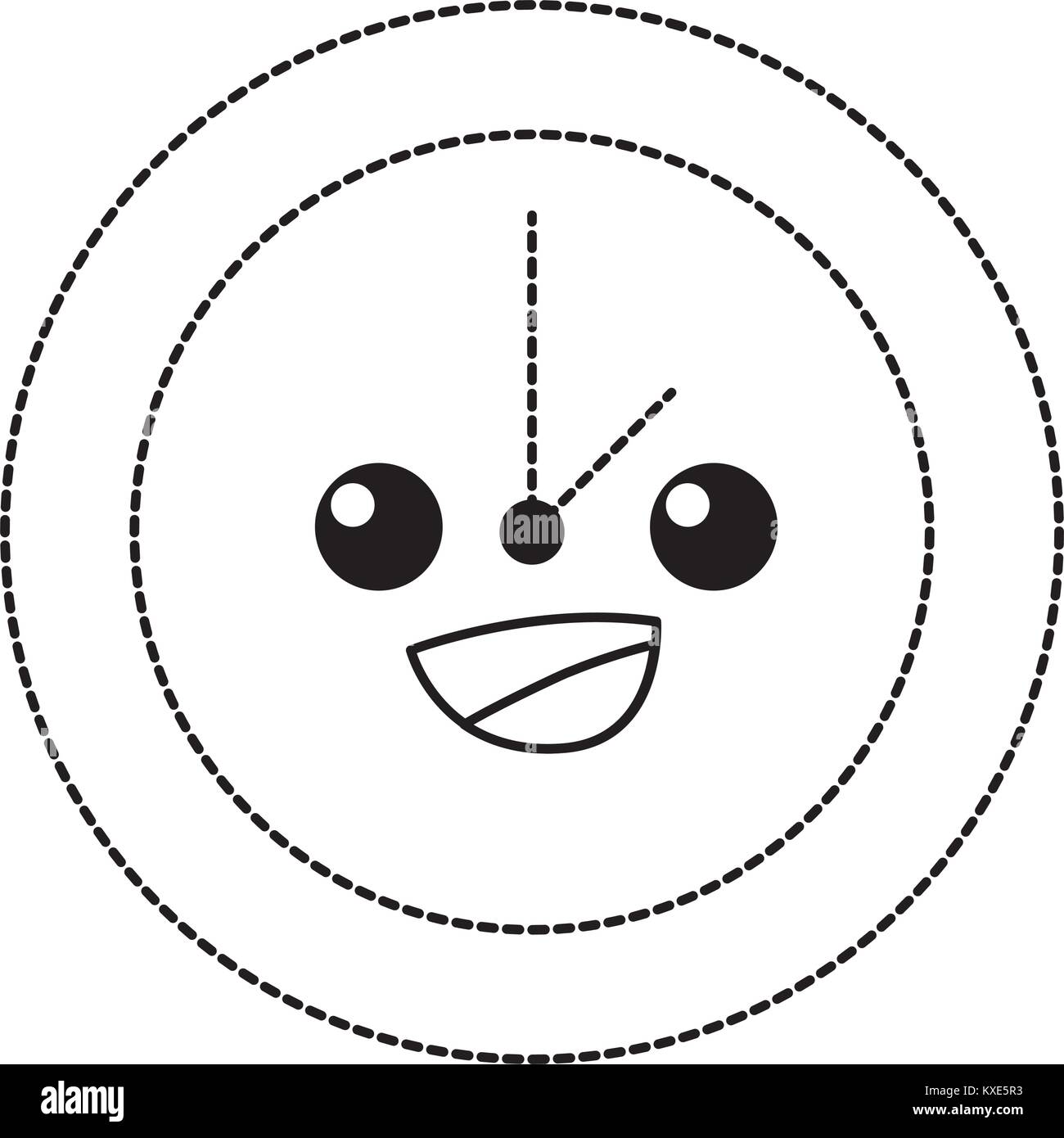 dotted shape happy circle clock kawaii cartoon Stock Vector Image & Art ...