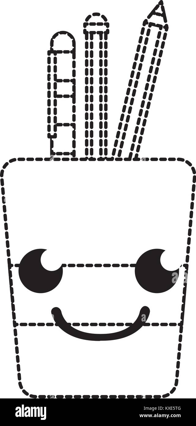 dotted shape smile tools cup kawaii cartoon Stock Vector Image & Art ...