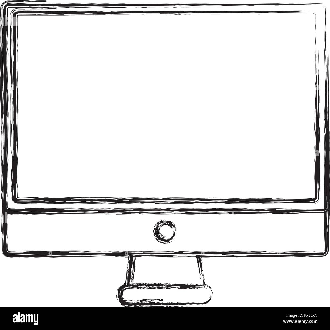 figure electronic computer screen technology icon Stock Vector Image ...