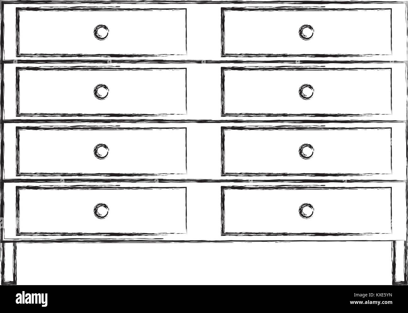 figure wood desk object with drawers design Stock Vector Image & Art ...