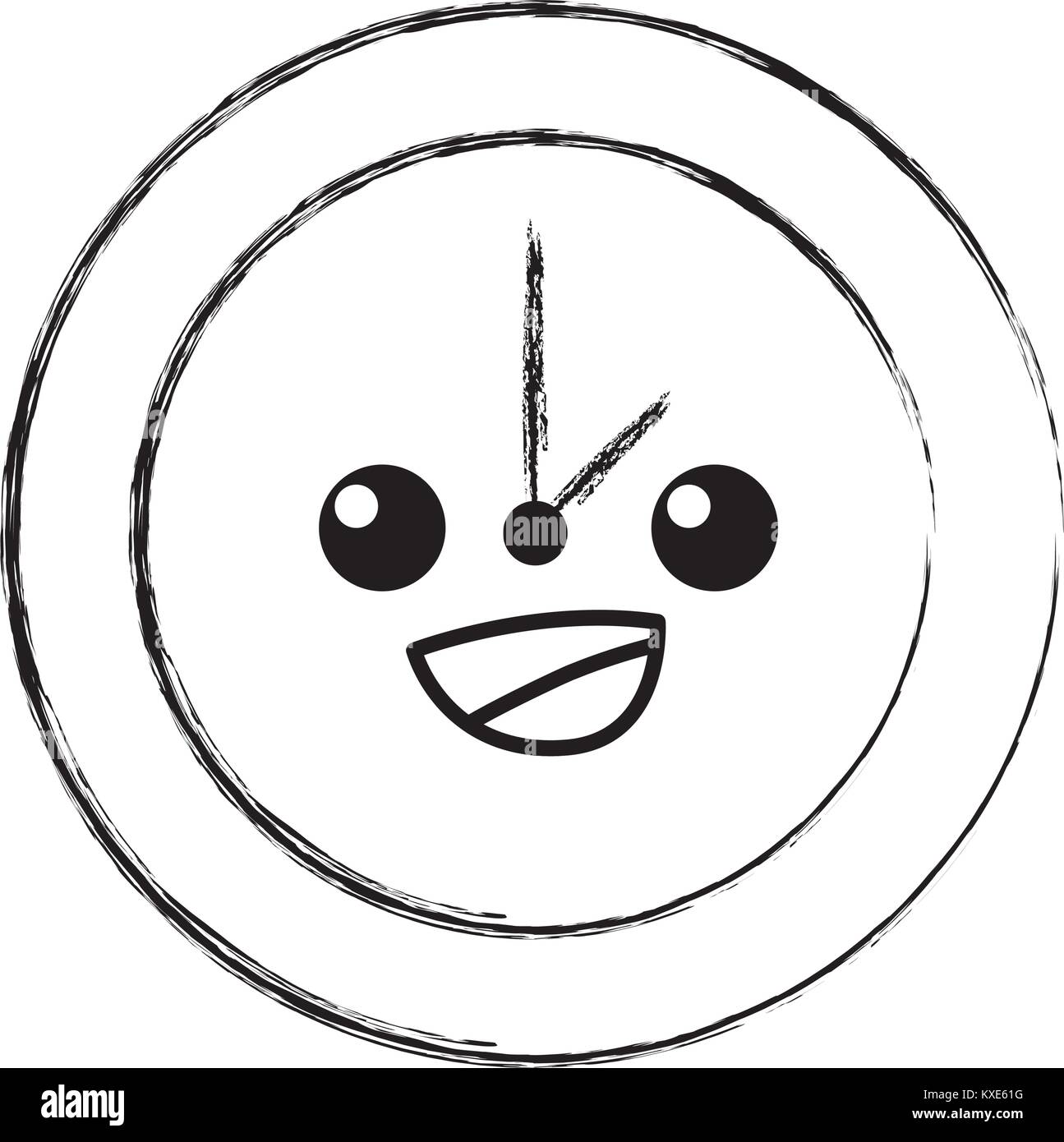 figure happy circle clock kawaii cartoon Stock Vector Image & Art - Alamy