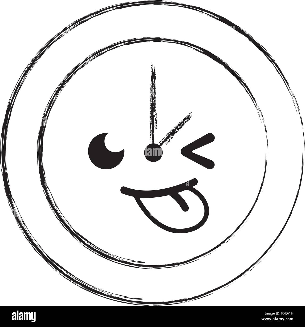 Kawaii cartoon circle face expression hi-res stock photography and ...