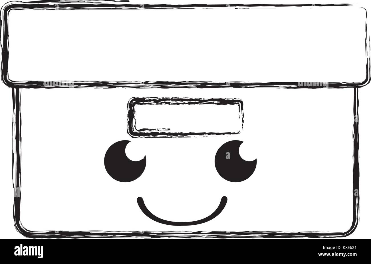 figure smile box archive kawaii cartoon Stock Vector Image & Art - Alamy