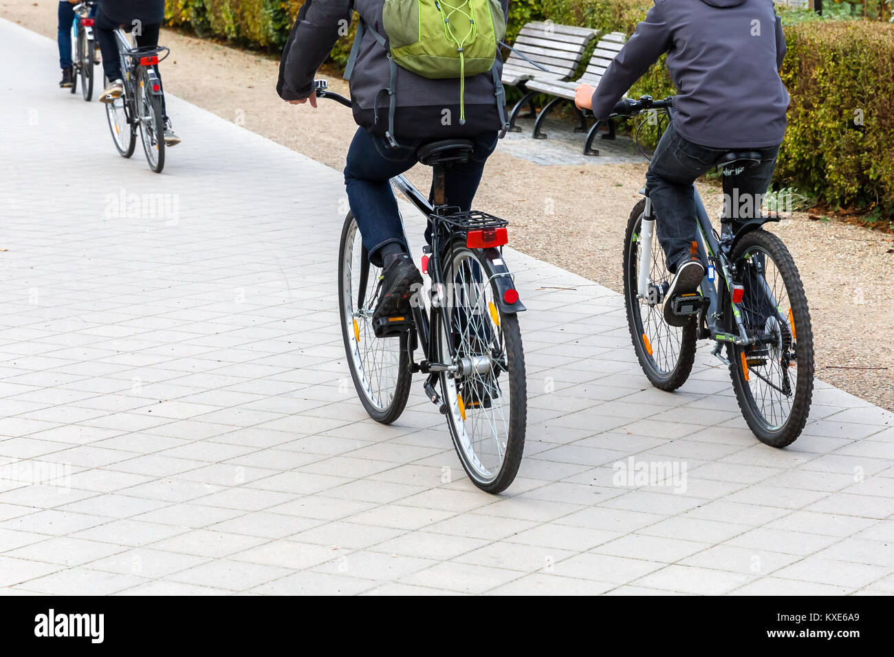 picture of cyclists on the move on a cycle path Stock Photo - Alamy