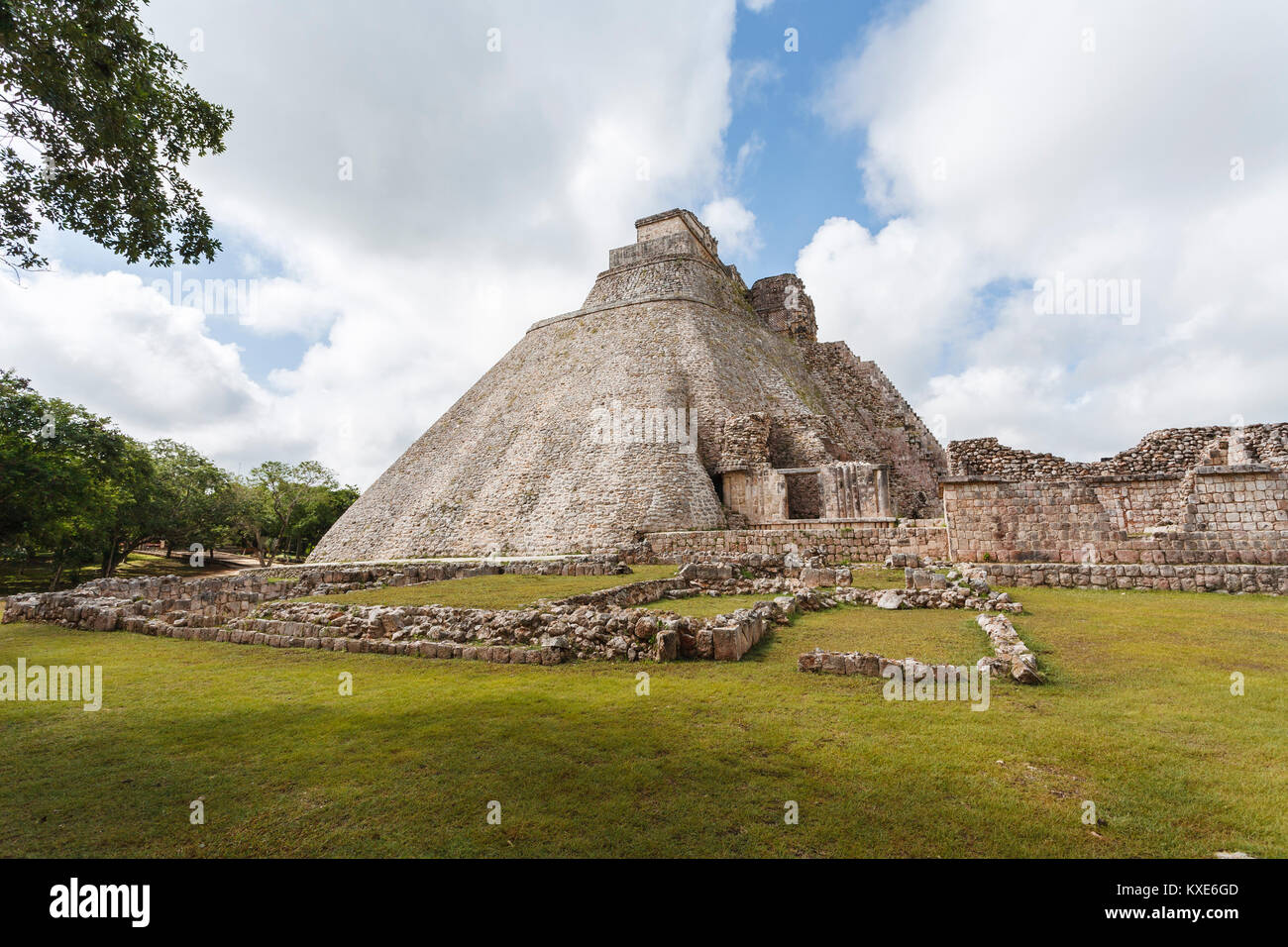 Pyramid of the Magician, Uxmal, an ancient Mesoamerican Maya city and ...