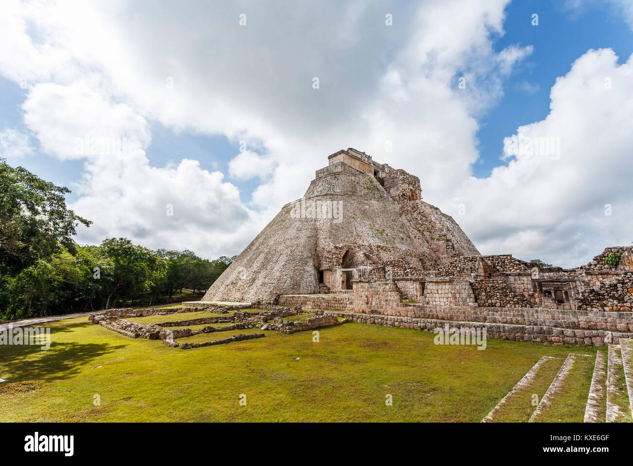 Pyramid of the Magician, Uxmal, an ancient Mesoamerican Maya city and ...