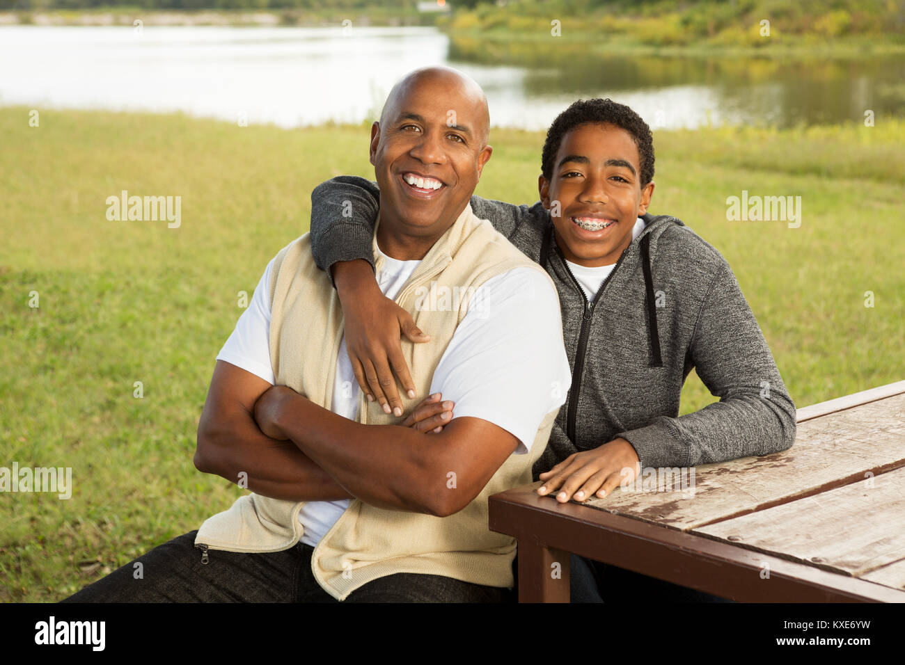 African American father and son Stock Photo - Alamy