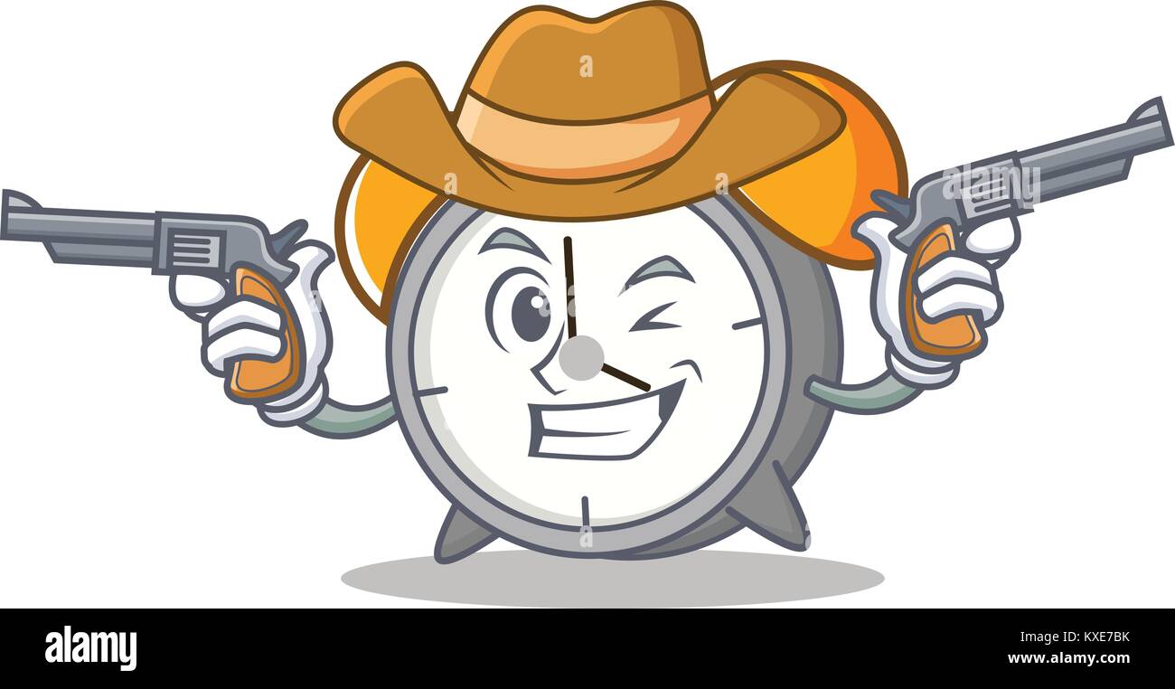 Cowboy alarm clock character cartoon Stock Vector Image & Art - Alamy
