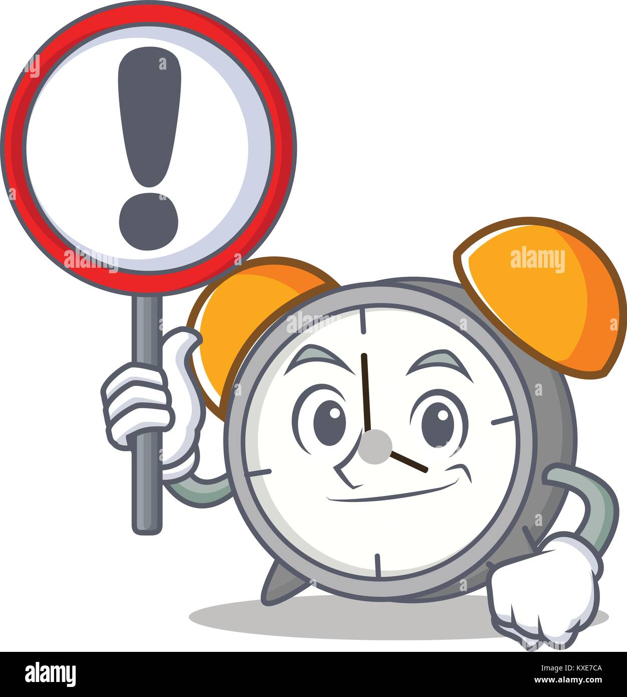 With sign alarm clock character cartoon Stock Vector Image & Art - Alamy