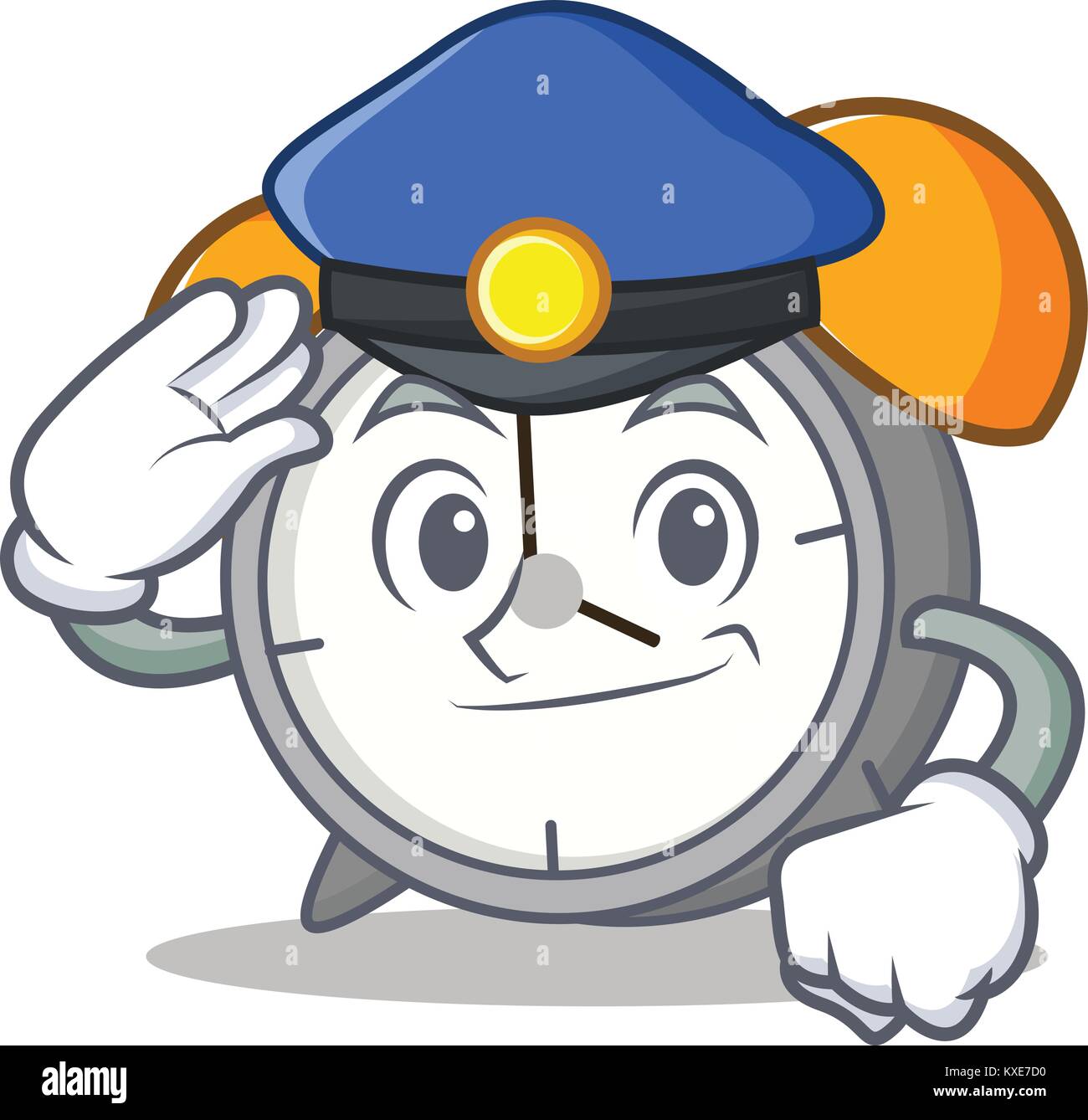 Police alarm clock character cartoon Stock Vector Image & Art - Alamy
