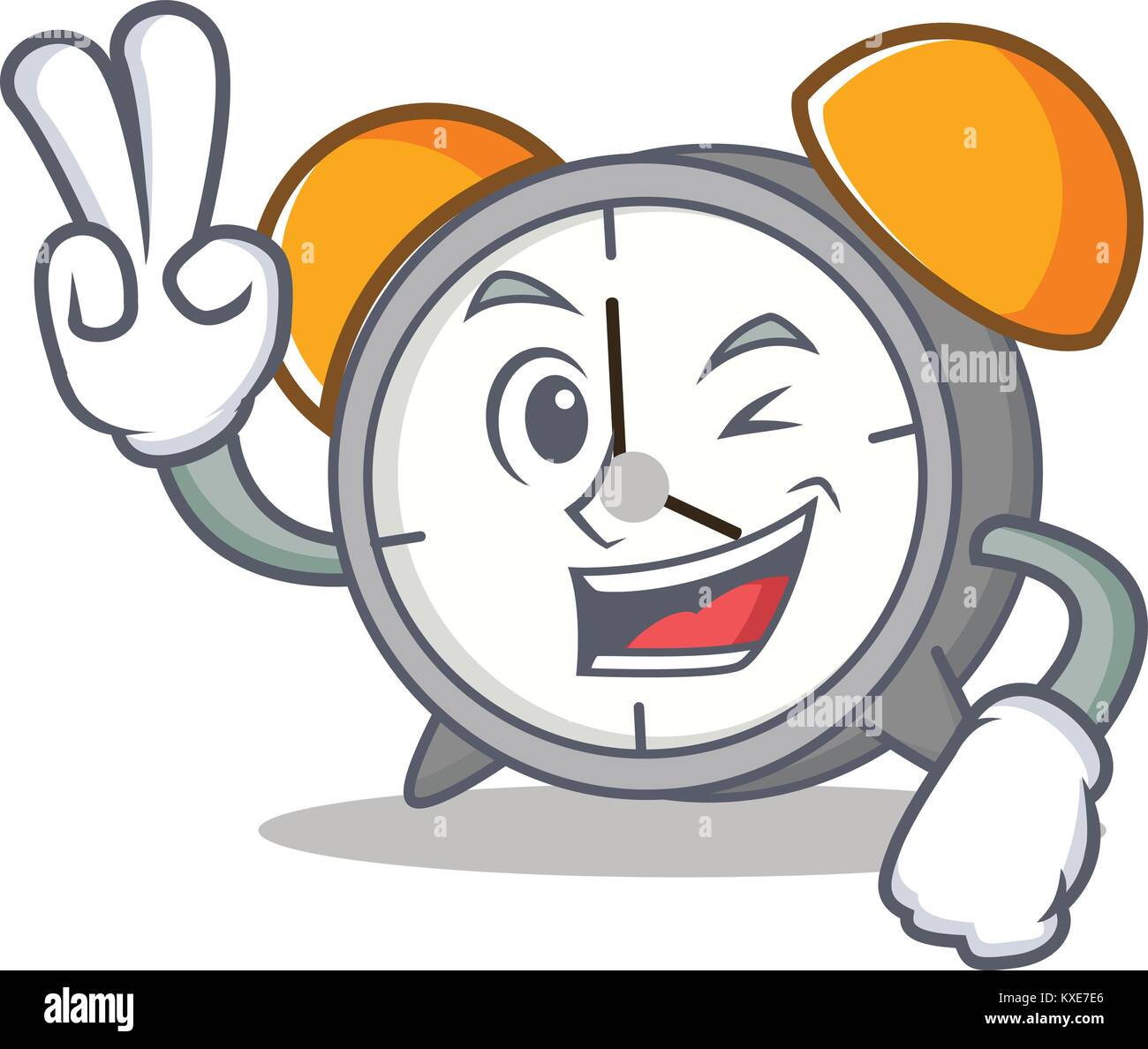 Two finger alarm clock character cartoon Stock Vector Image & Art - Alamy
