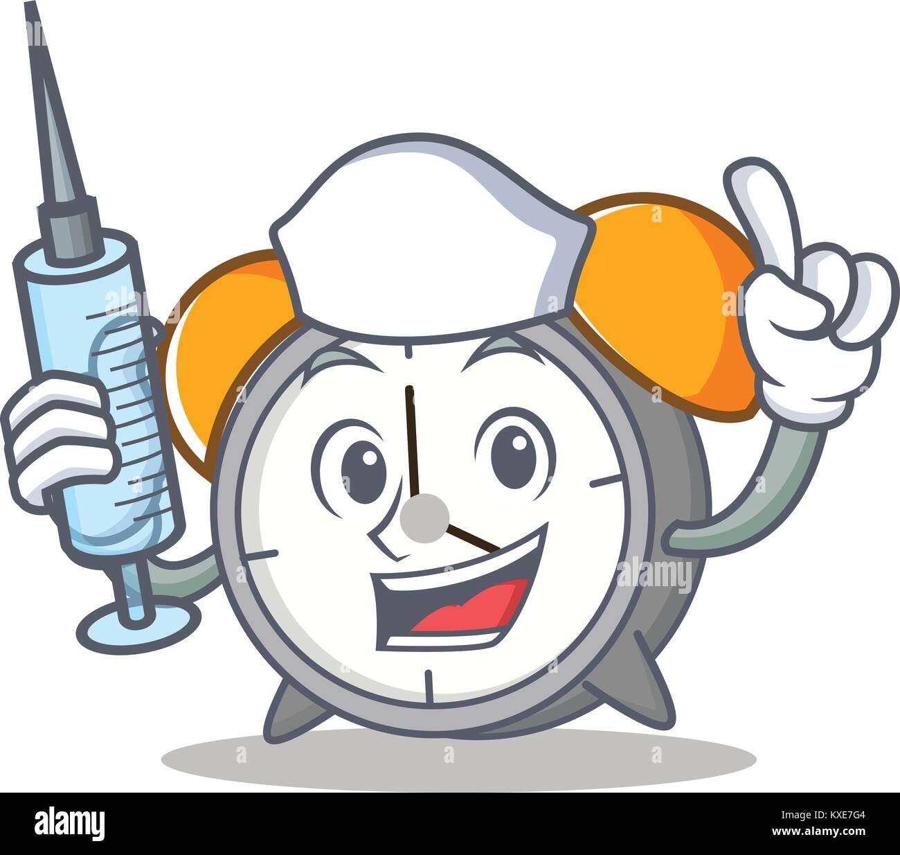 Nurse alarm clock character cartoon Stock Vector Image & Art - Alamy