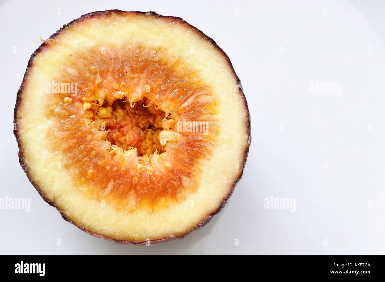 Cross section of fresh fig fruit to show texture. For healthy lifestyle ...