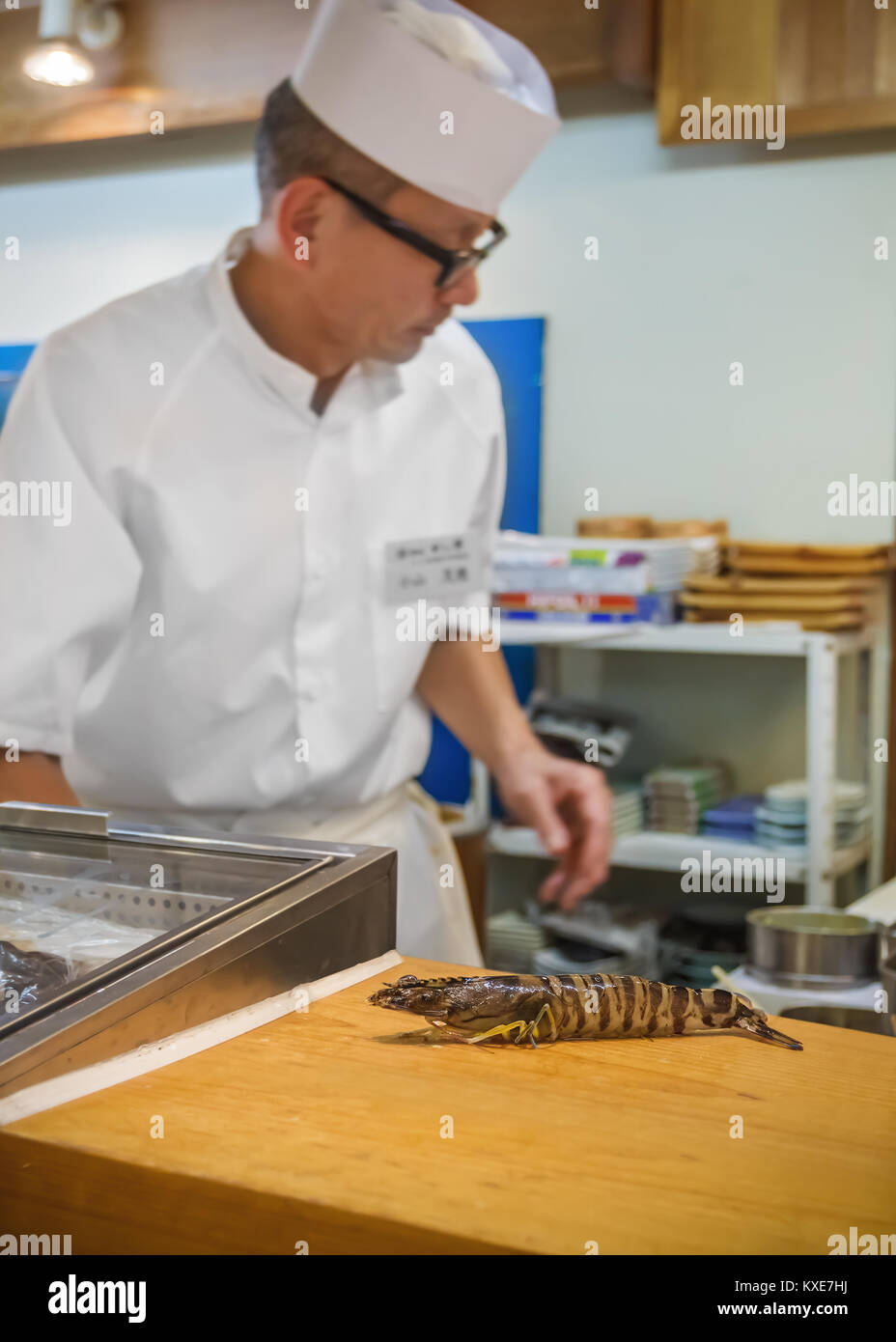 TOKYO, JAPAN - NOVEMBER 25: Japanese Sushi Chef in Tokyo, Japan on ...