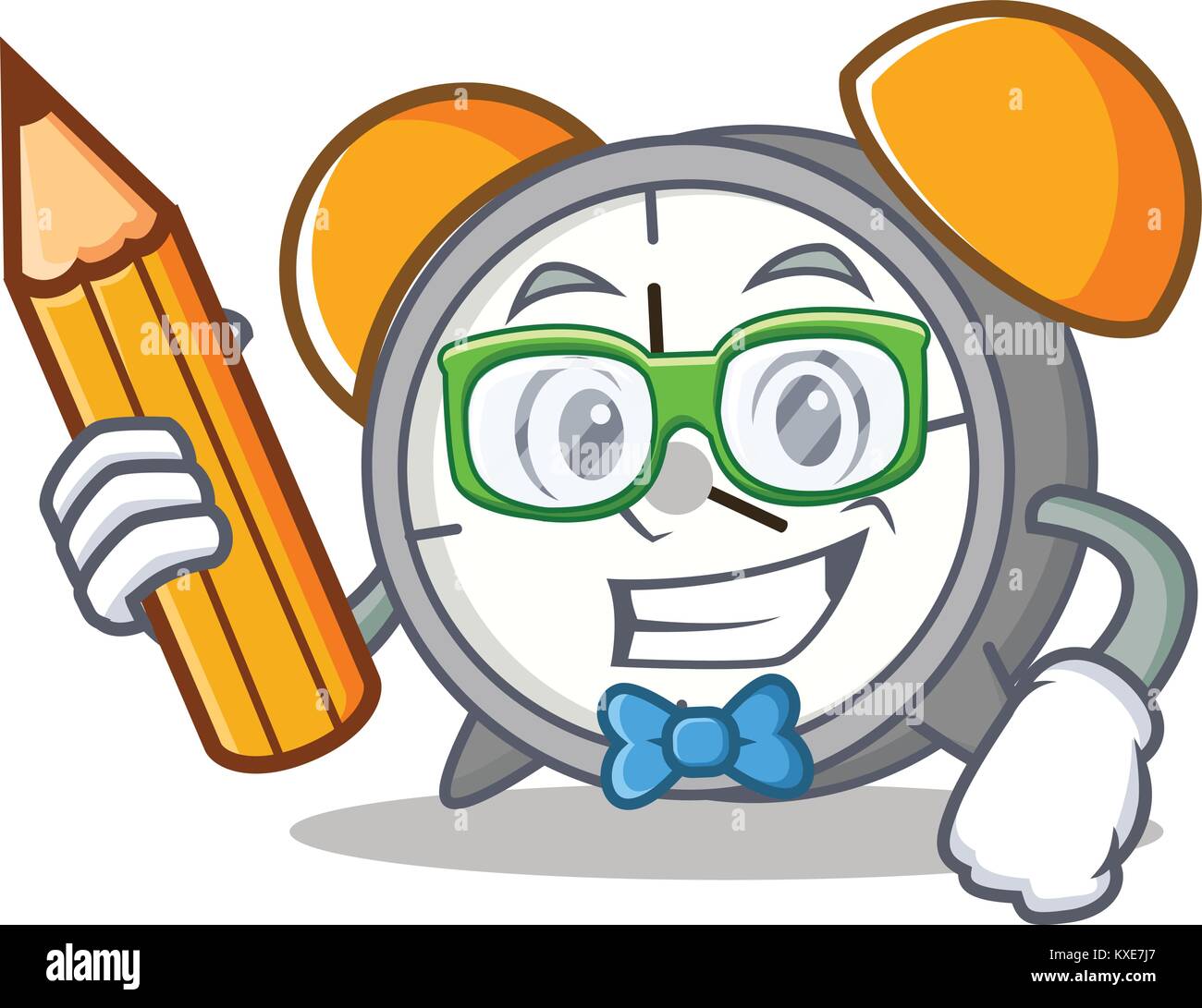 Geek clock character cartoon hi-res stock photography and images - Alamy
