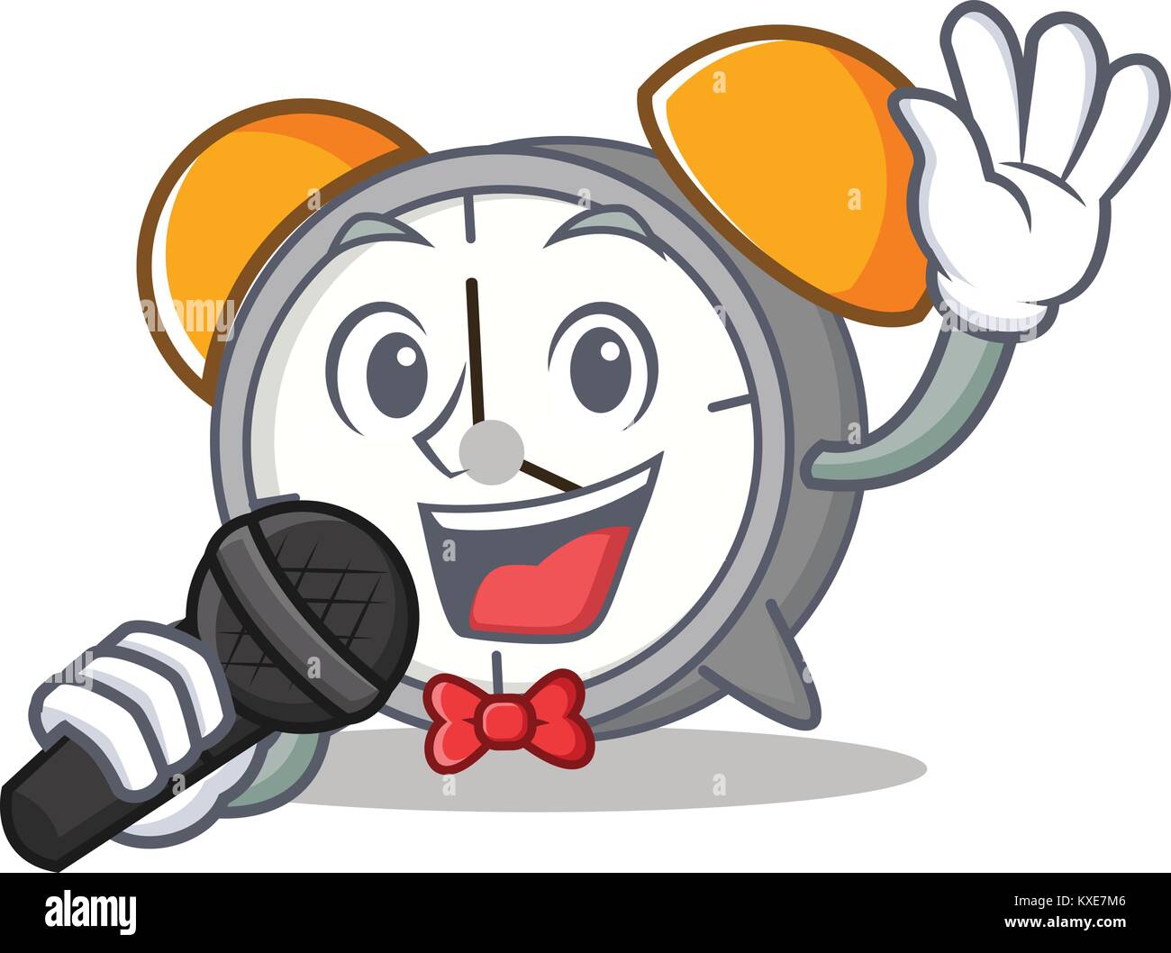 Singing alarm clock mascot cartoon Stock Vector Image & Art - Alamy