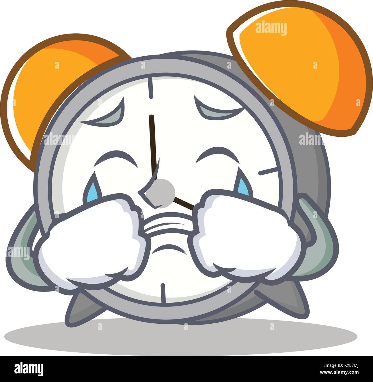 Crying alarm clock mascot cartoon Stock Vector Image & Art - Alamy