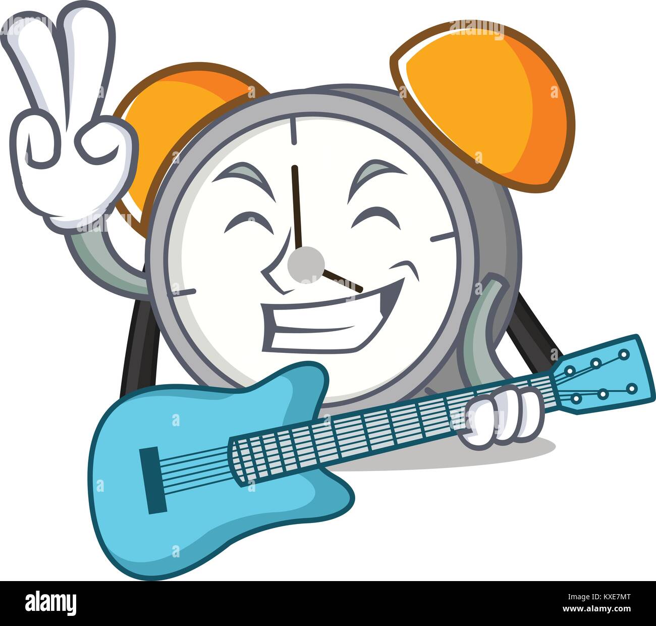 With guitar alarm clock mascot cartoon Stock Vector Image & Art - Alamy