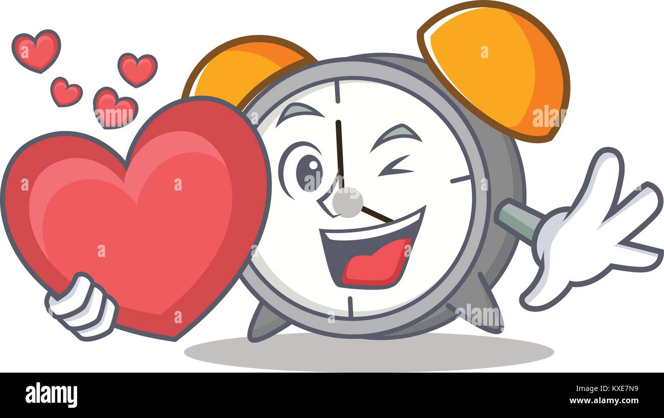 With heart alarm clock mascot cartoon Stock Vector Image & Art - Alamy