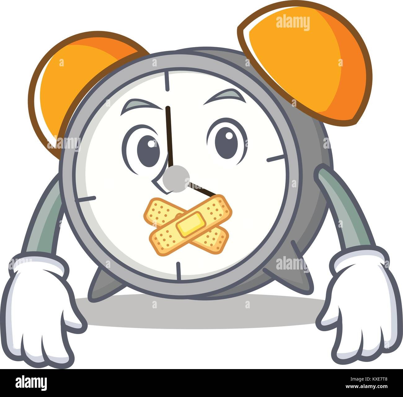 Silent alarm clock mascot cartoon Stock Vector Image & Art - Alamy