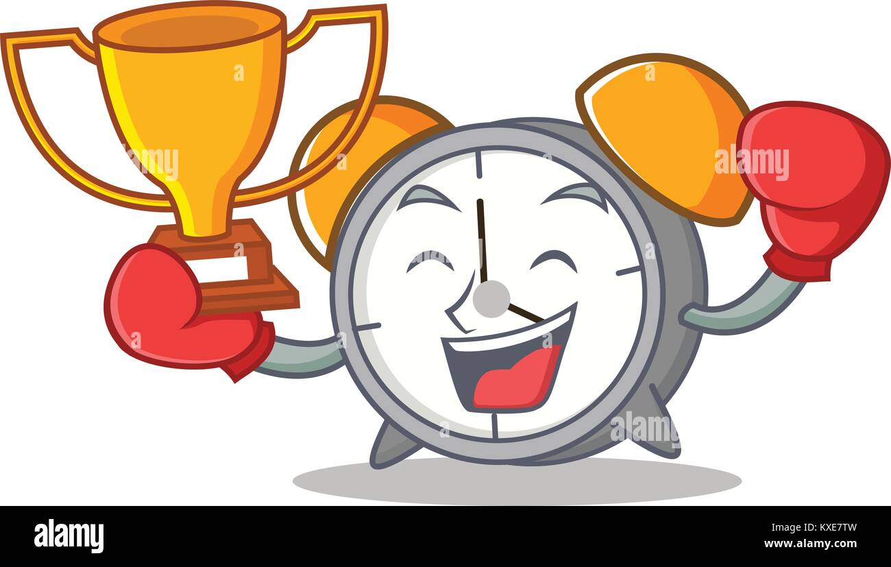 Boxing winner alarm clock mascot cartoon Stock Vector Image & Art - Alamy