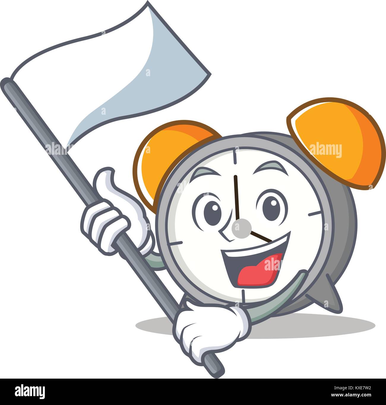 With flag alarm clock mascot cartoon Stock Vector Image & Art - Alamy