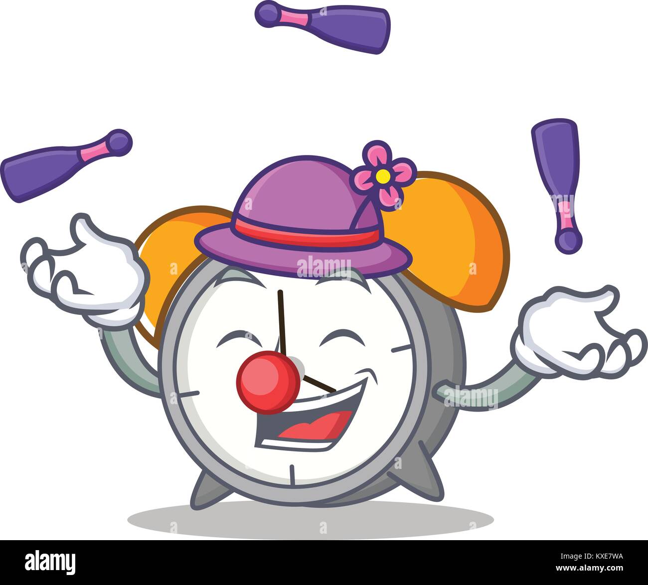 Juggling alarm clock mascot cartoon Stock Vector Image & Art - Alamy