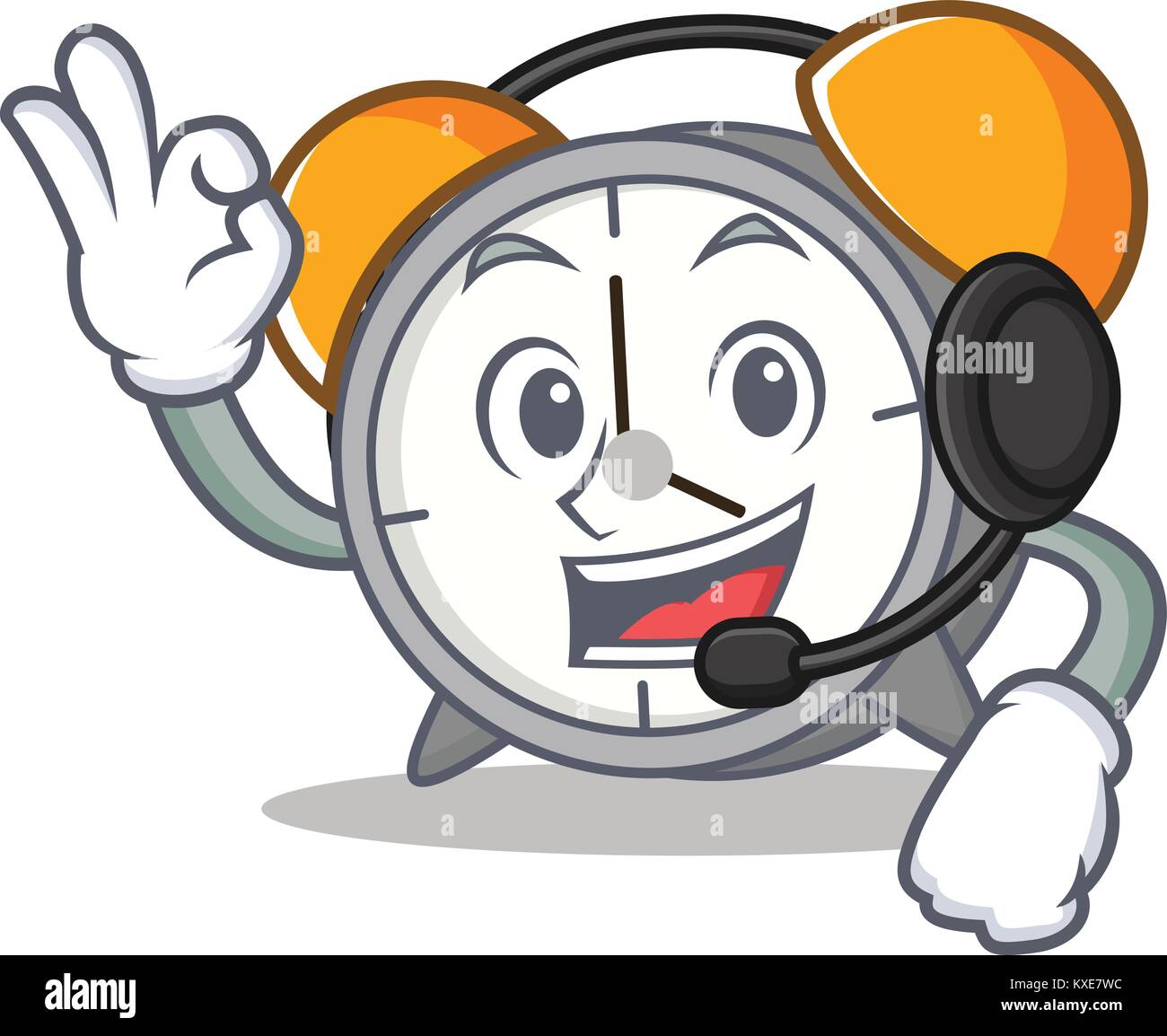 With headphone alarm clock mascot cartoon Stock Vector Image & Art - Alamy