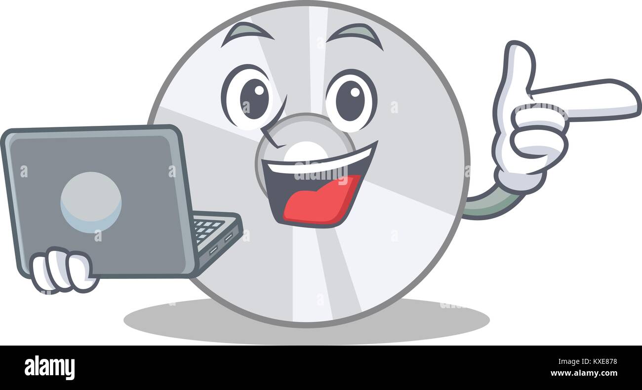 With laptop CD character cartoon style Stock Vector Image & Art - Alamy