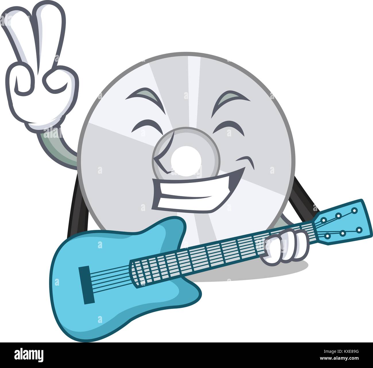 With guitar CD mascot cartoon style Stock Vector Image & Art - Alamy