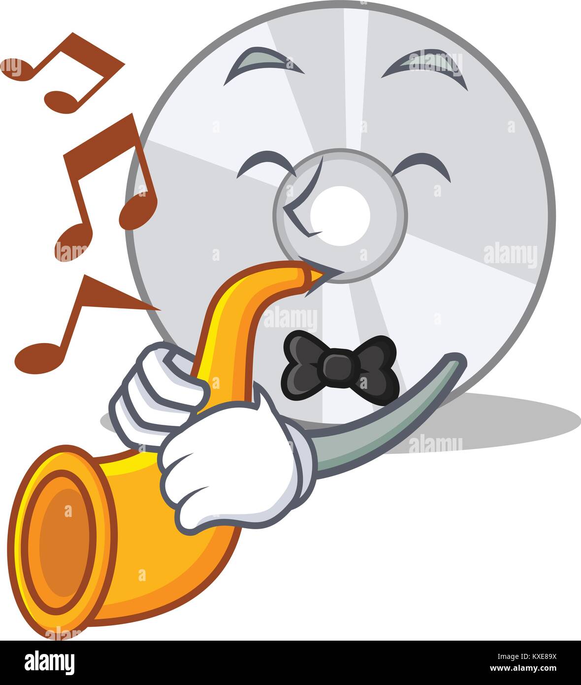 With trumpet CD mascot cartoon style Stock Vector Image & Art - Alamy