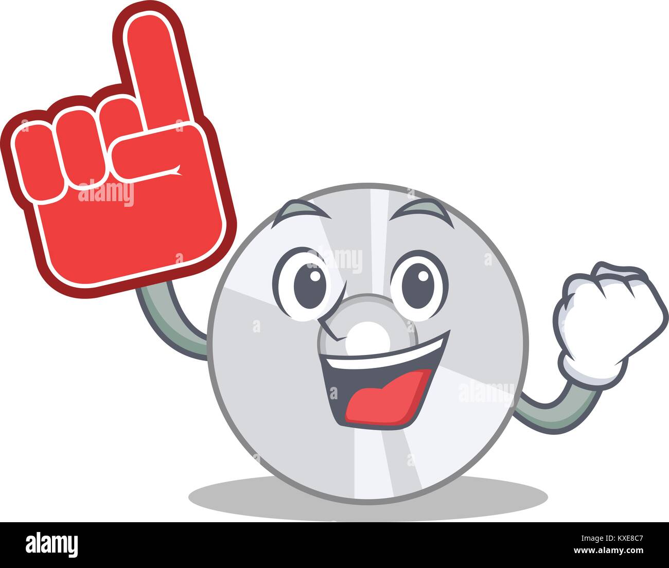 Foam finger CD mascot cartoon style Stock Vector Image & Art - Alamy