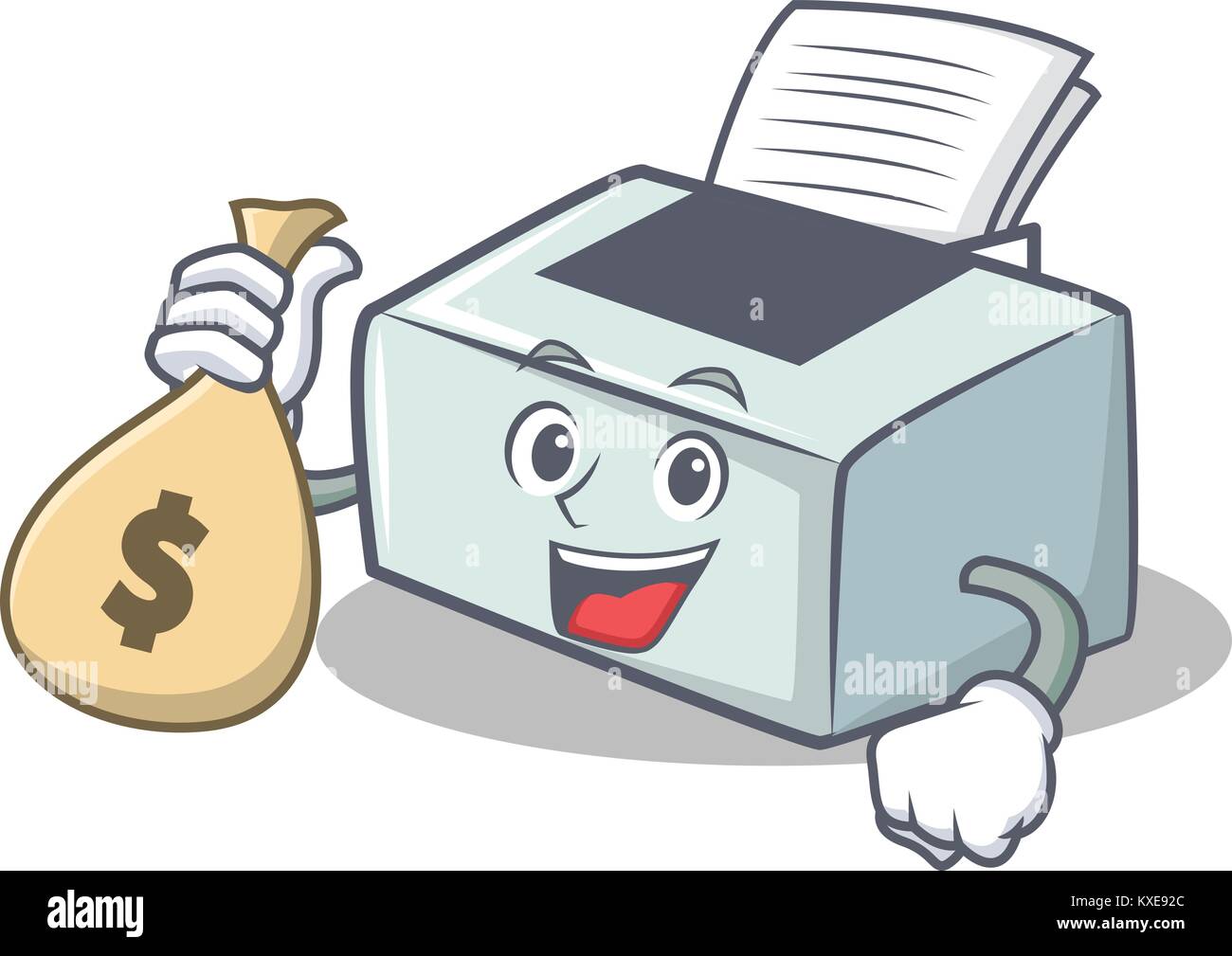 With money bag printer character cartoon style Stock Vector Image & Art ...