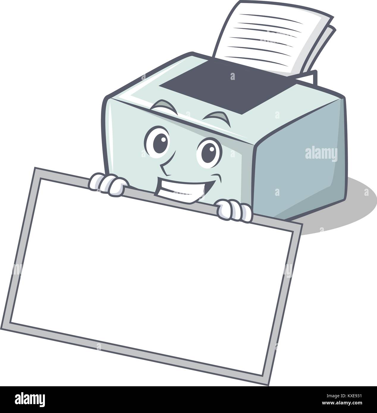 Grinning with board printer character cartoon style Stock Vector Image ...