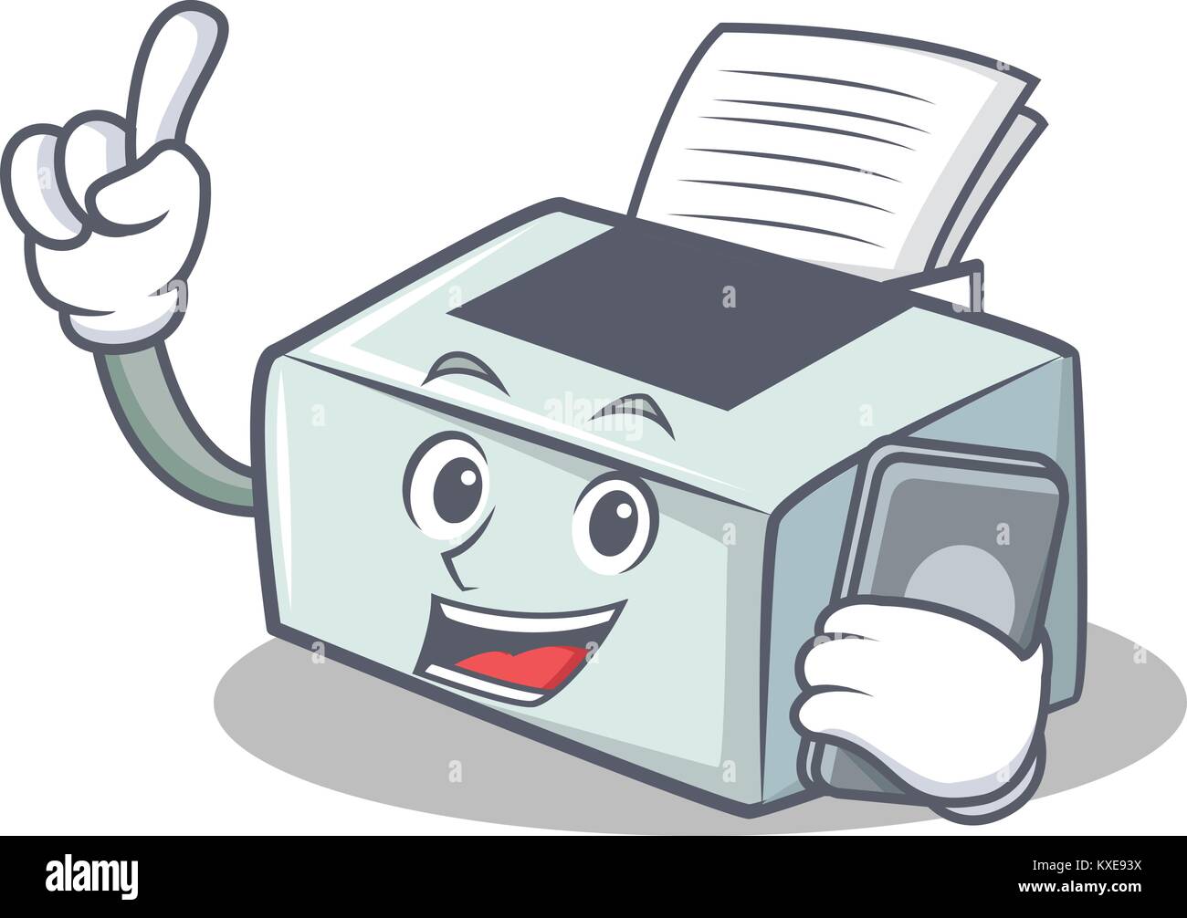 With phone printer character cartoon style Stock Vector Image & Art - Alamy