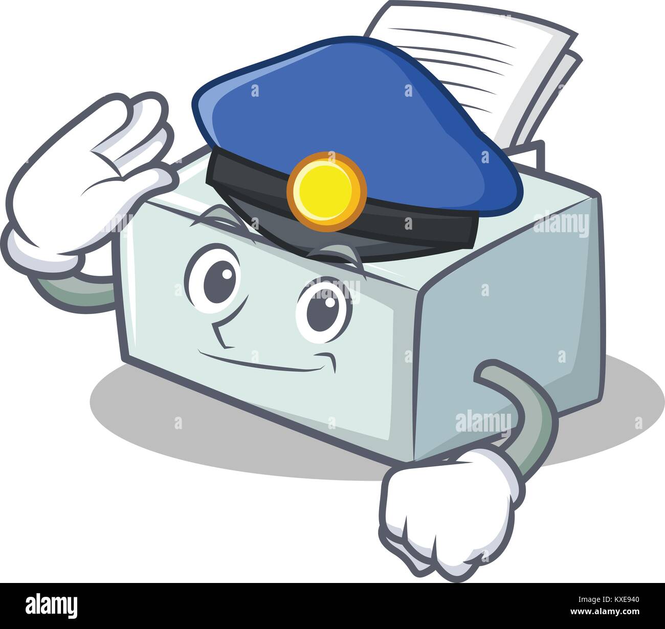 Police printer character cartoon style Stock Vector Image & Art - Alamy