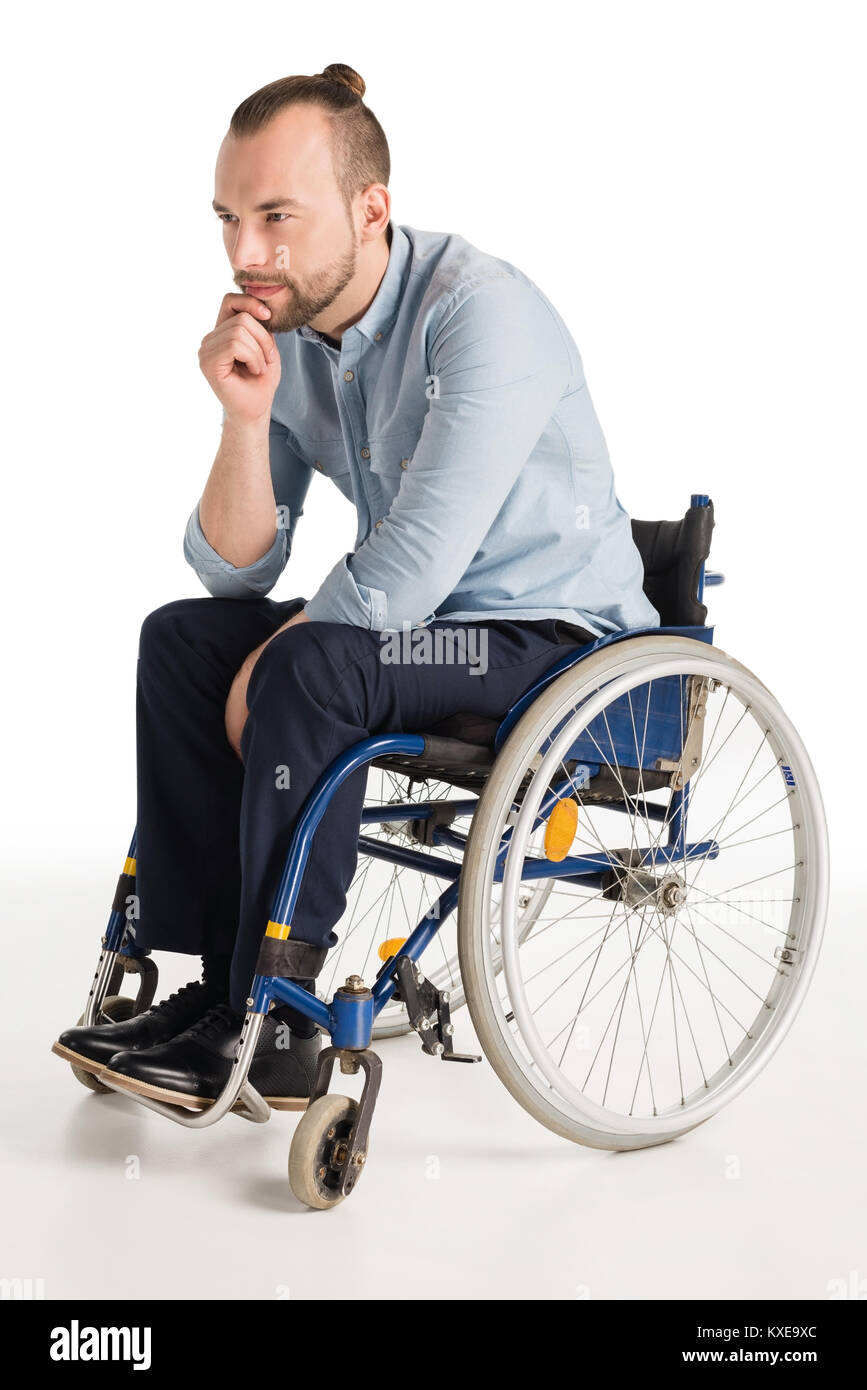 smiling disabled man Stock Photo - Alamy