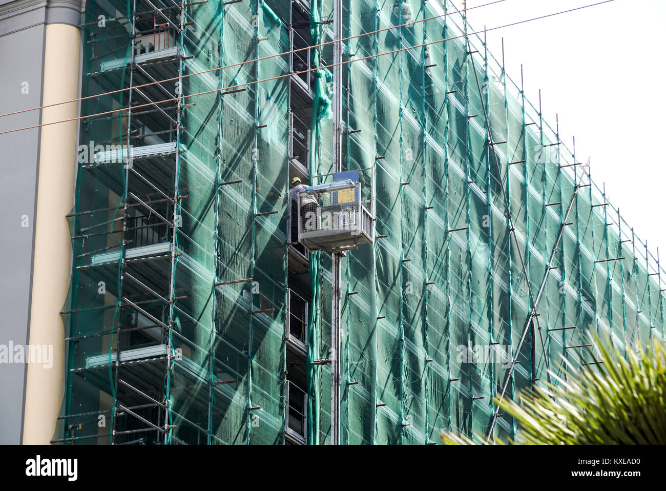 Reconstruction of historic building, building elevator Stock Photo - Alamy