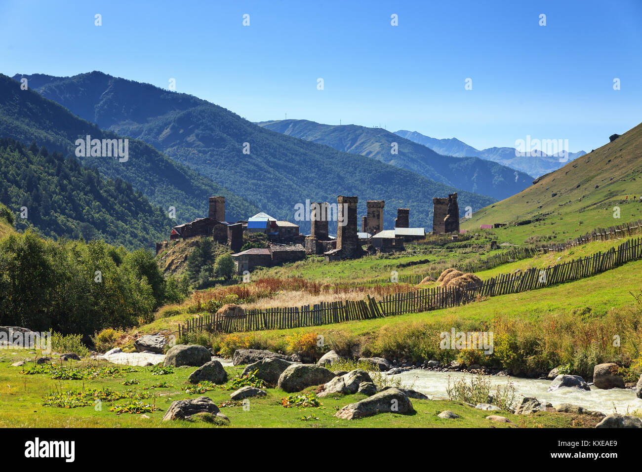 Village in mountains Stock Photo - Alamy