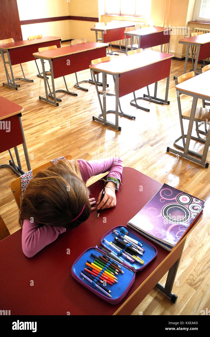 Lonely bored student Stock Photo - Alamy