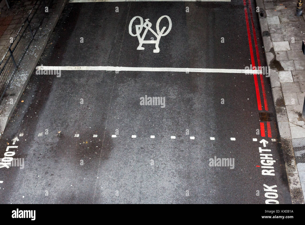 Overhead view of a cycle highway Stock Photo - Alamy