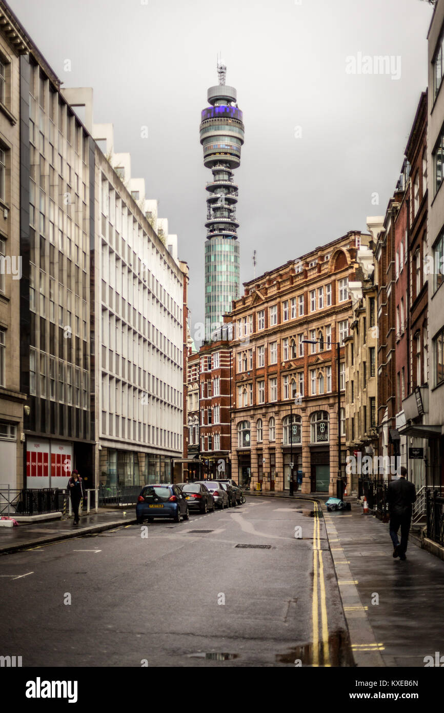 The tower owned by British Telecom looms over a street in Central ...