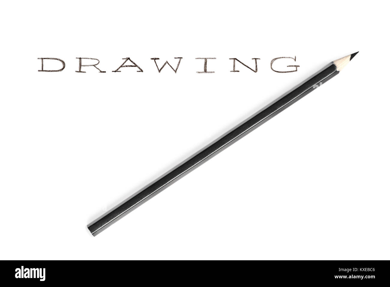 Handwritten with a pencil word drawing, isolated on white background ...