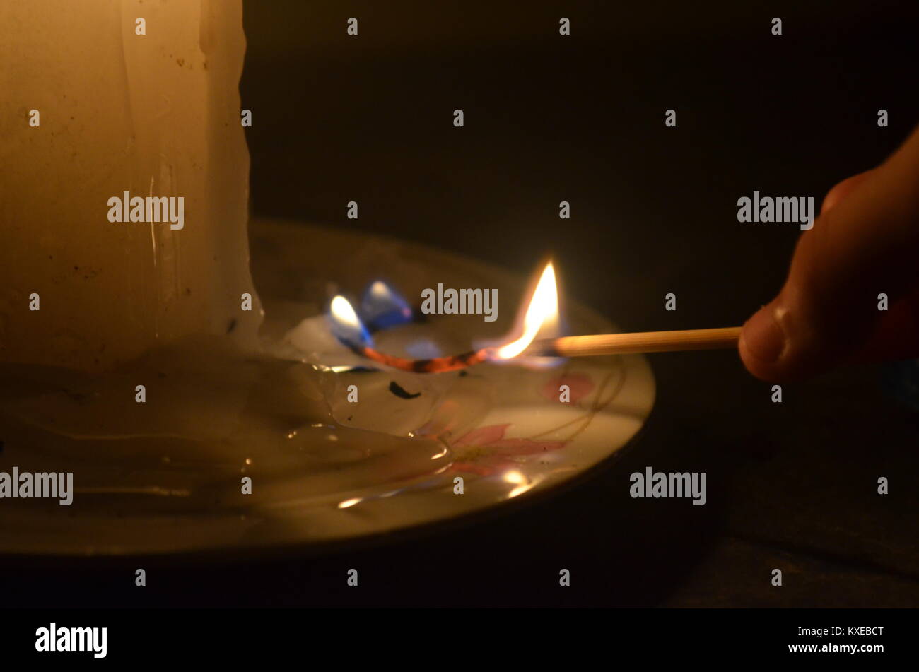 Fire on match Stock Photo - Alamy