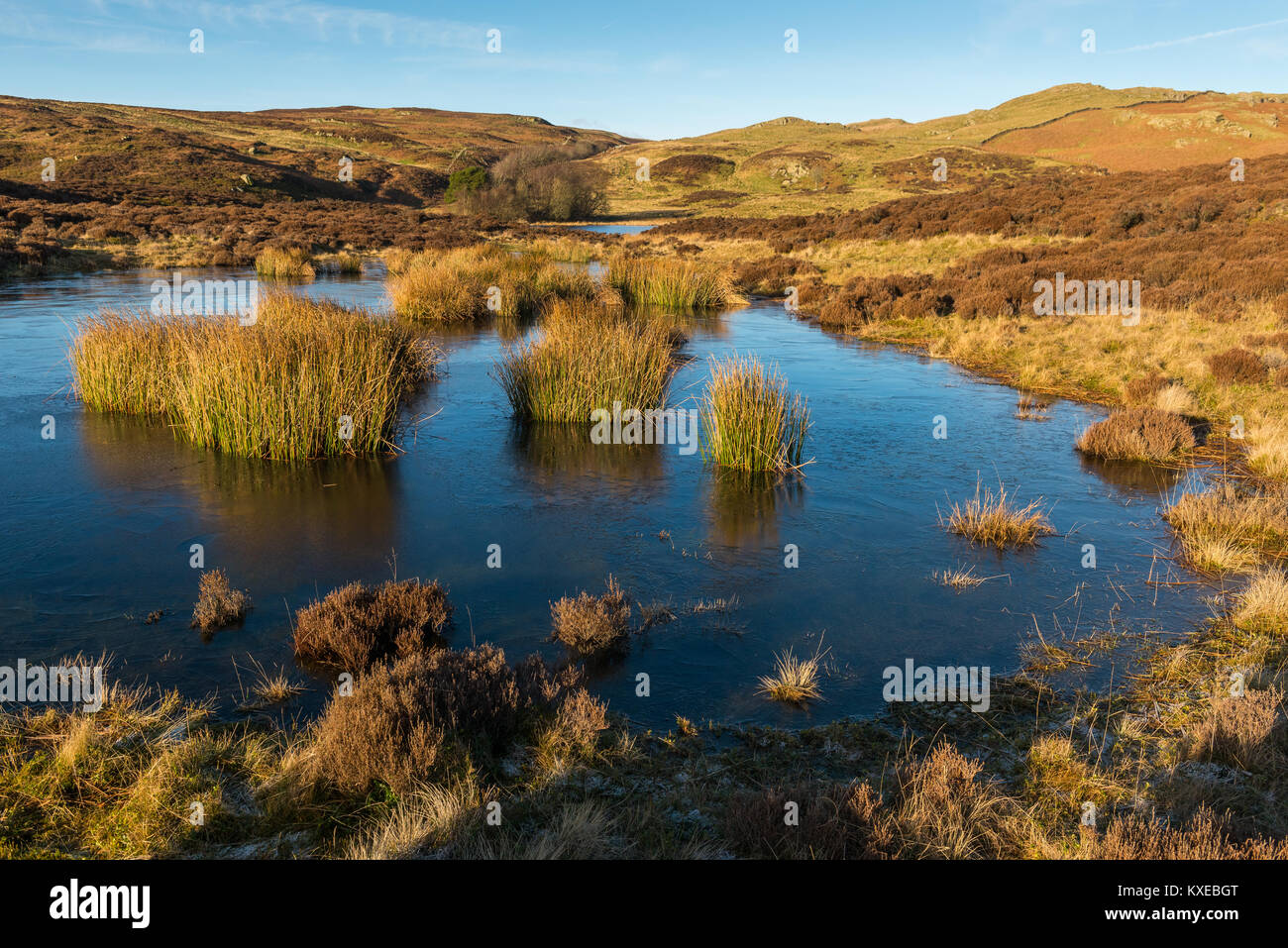 Frozen Tarn near Gurnal Dubs Staveley Stock Photo - Alamy