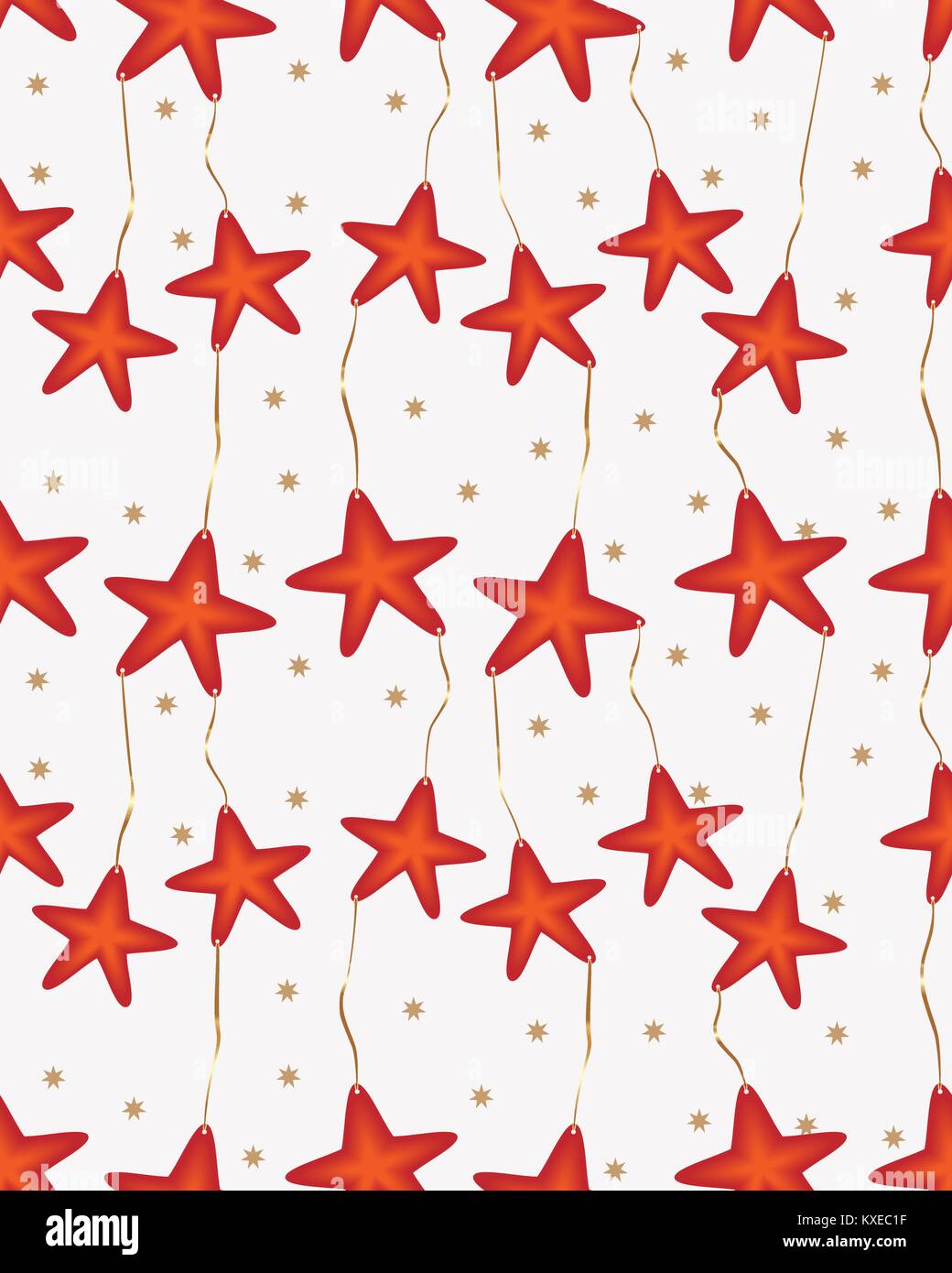 Christmas pattern with pendant stars. Vector illustration Stock Vector ...